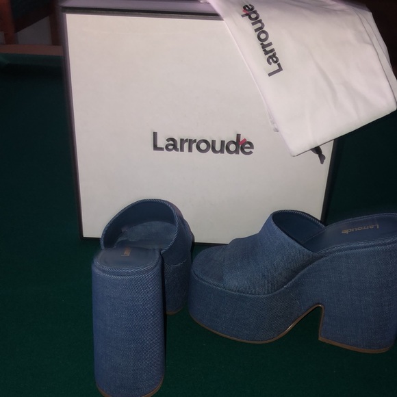 Larroude | Shoes | Wanda Platform Mule In Blue Denim Inspired By Wanda ...